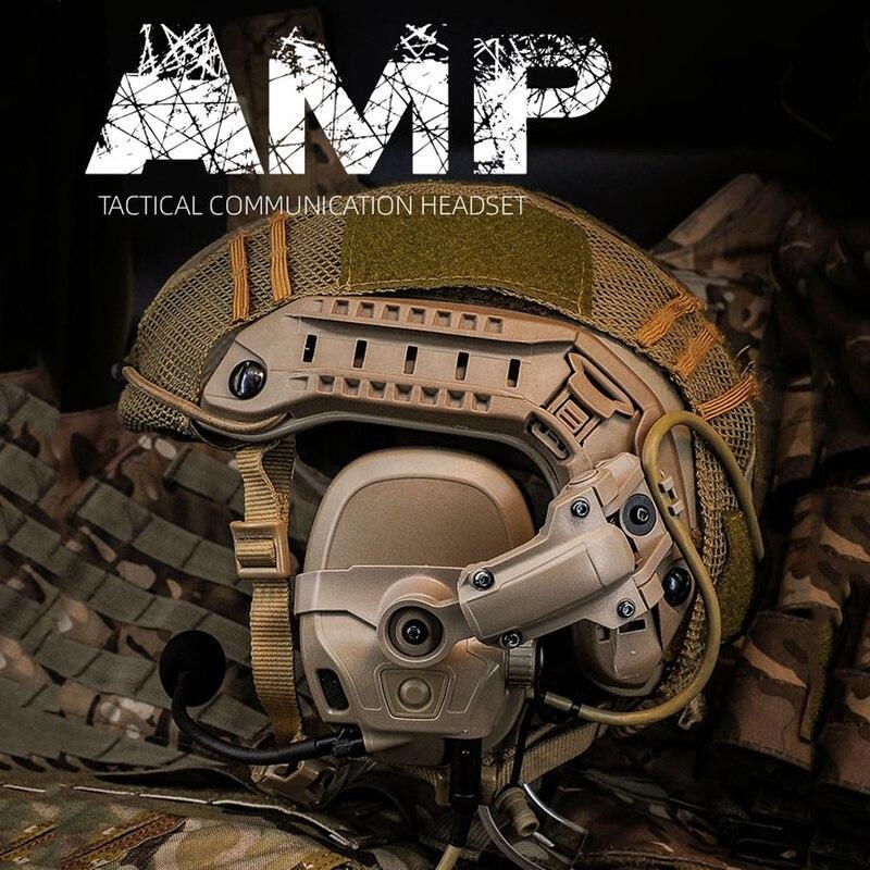 Military AMP Tactical HeadSet Noise Reduction Aviation Communication ...
